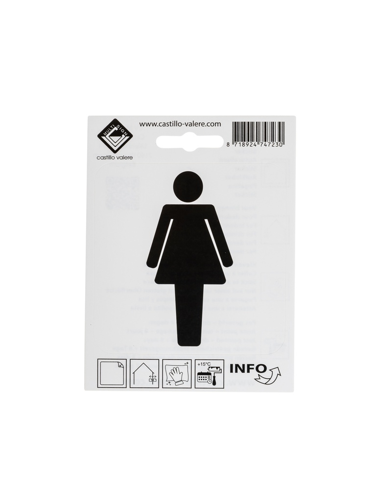Pictogram 50 Picto wc dames 10cm | Castillo Valere